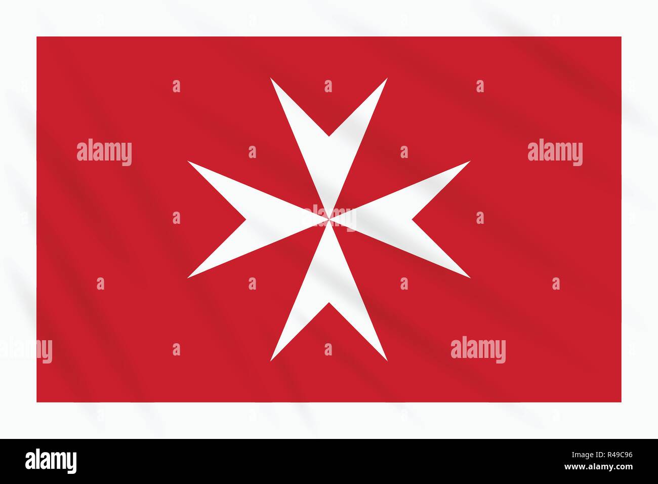 Civil ensign of Malta swaying in wind, realistic vector Stock Vector ...