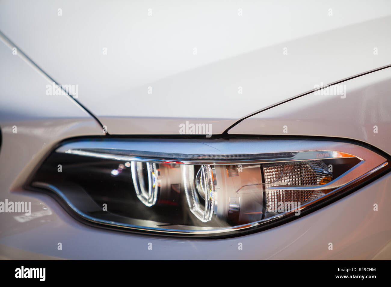 Car LED headlight Stock Photo - Alamy
