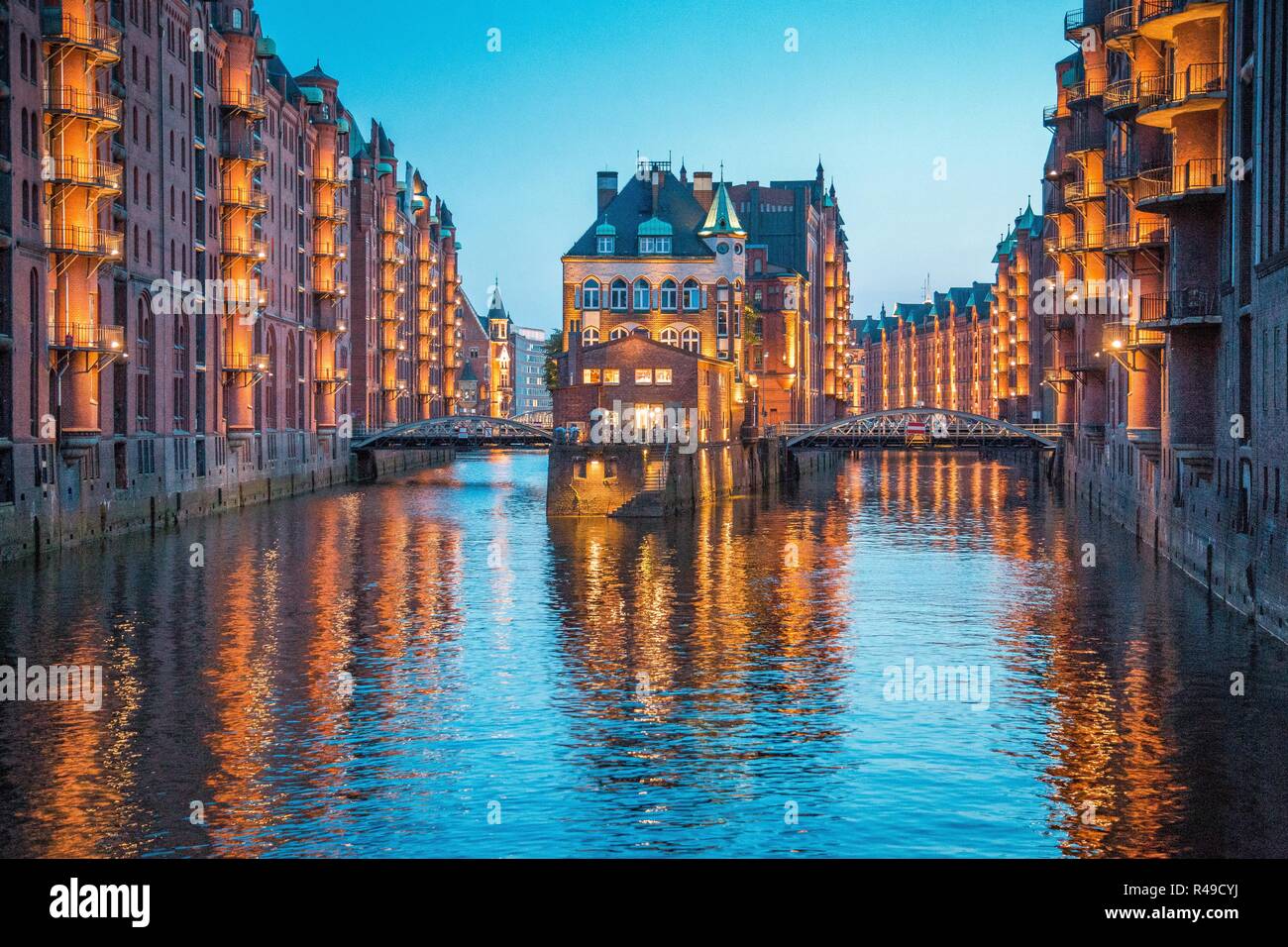 Famous Speicherstadt warehouse district, a UNESCO World Heritage Site ...