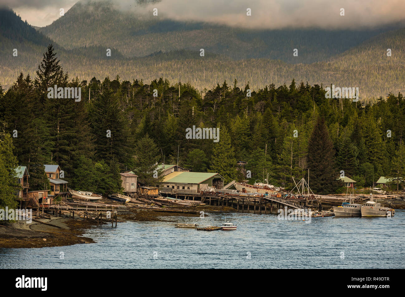 Ramshackle Coastal Buildings Near Ketchikan Stock Photo - Alamy