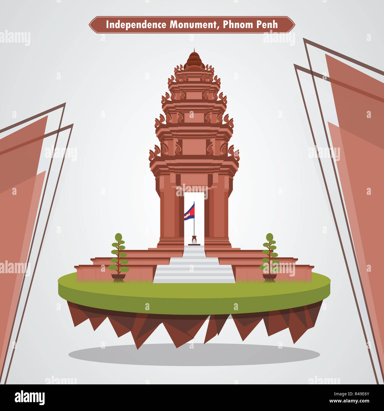 Independence monument of Cambodia. The tower which build by Mr. Vann ...