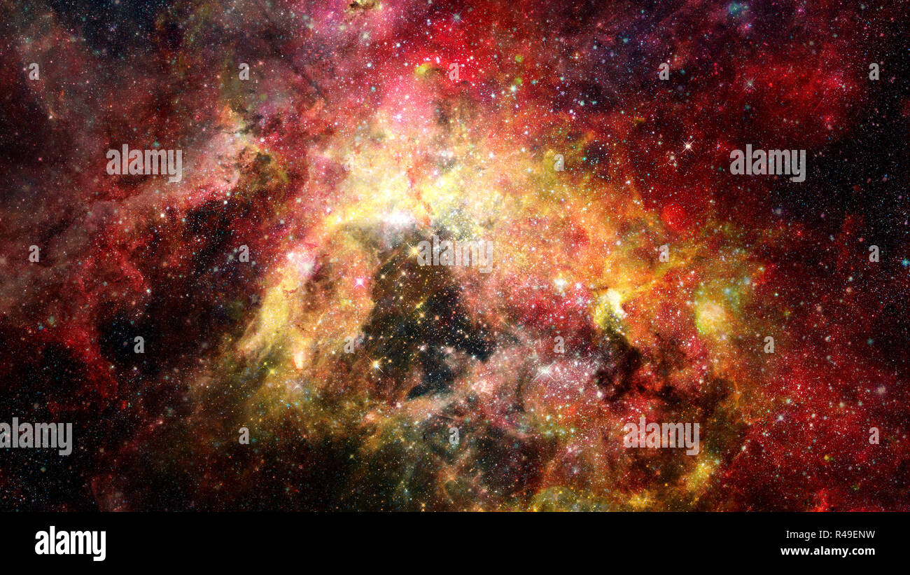 Supernova explosion with glowing nebula in the background. Elements of ...