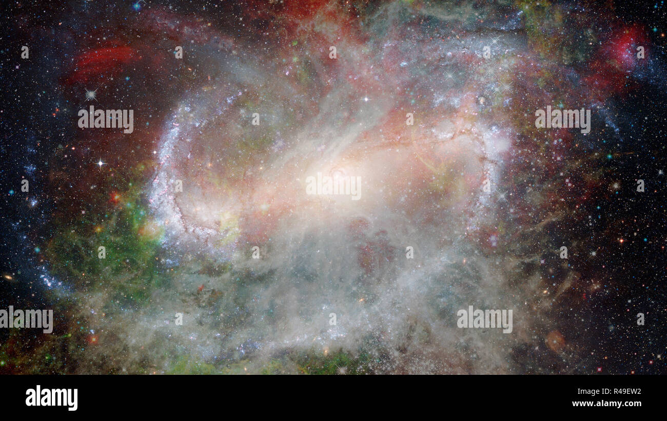 Nebula and stars in deep space, glowing mysterious universe. Elements ...