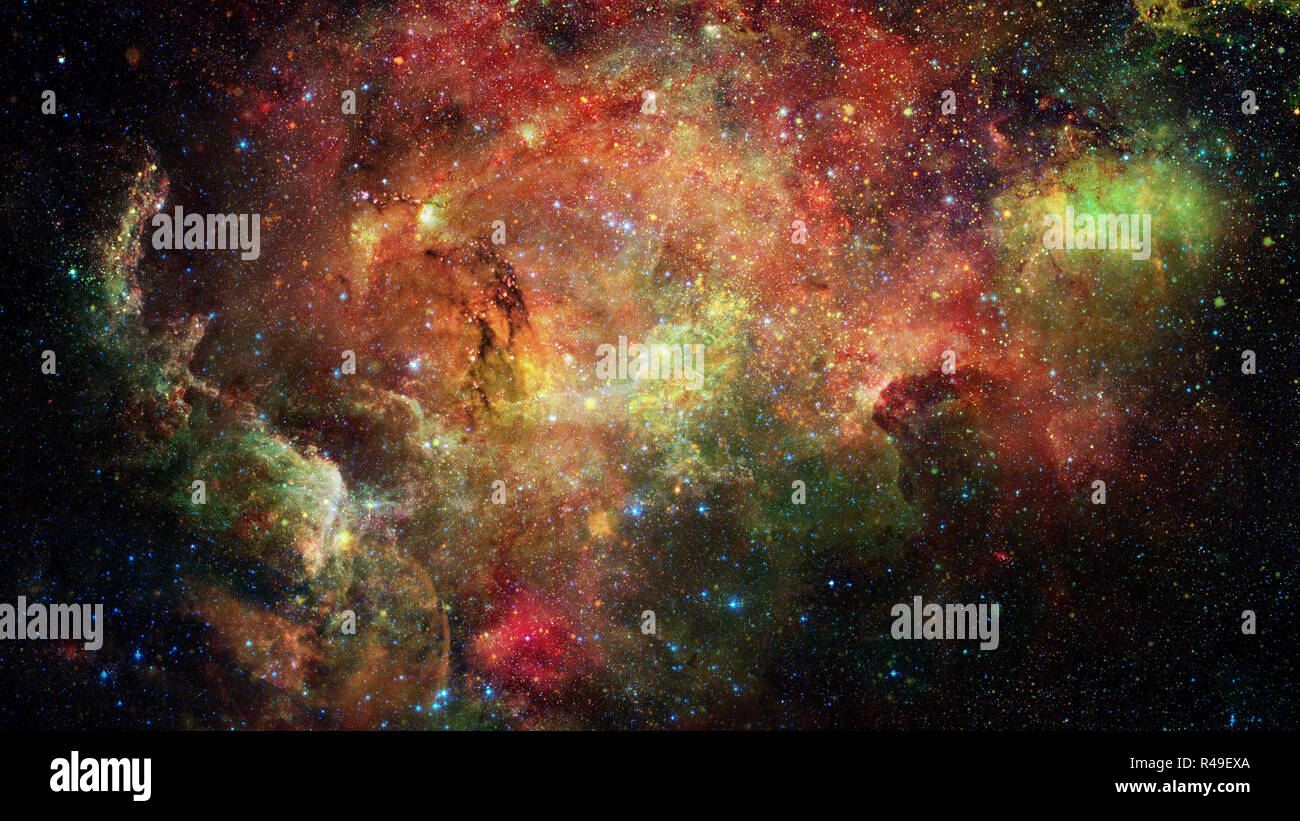 Nebula and stars in deep space. Bursting galaxy. Elements of this image ...