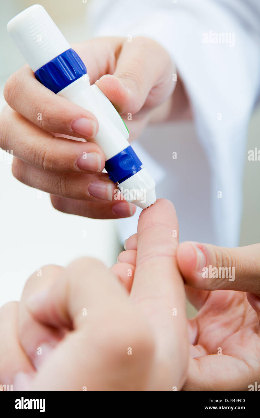 diabetes-control test blood sugar with glucose test Stock Photo - Alamy
