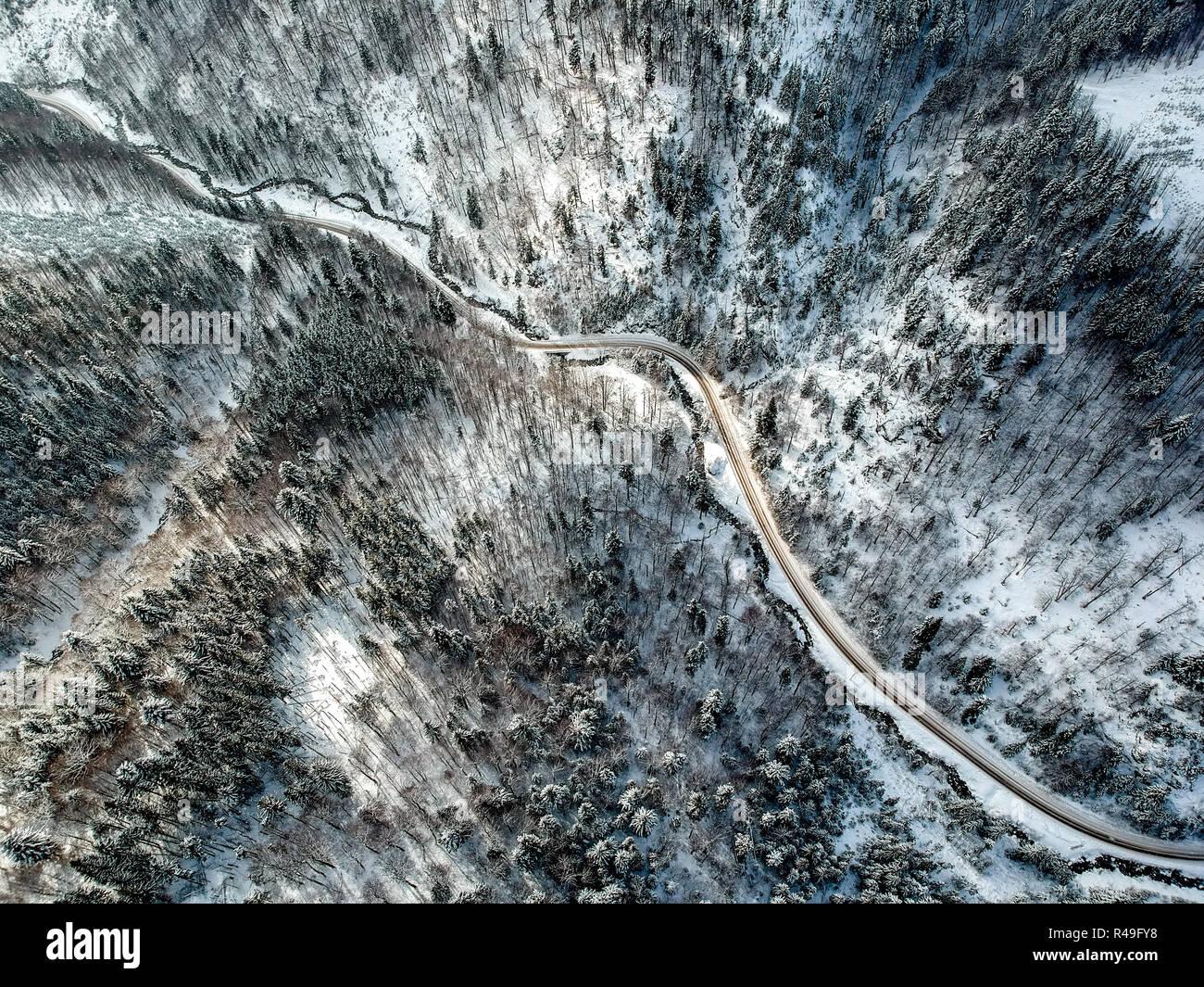 Aerial view over asphalt road hi-res stock photography and images - Alamy