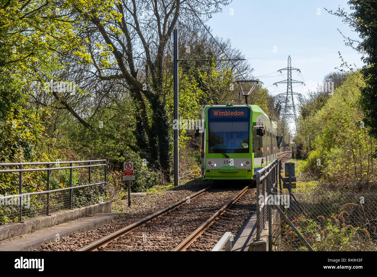 MORDEN, LONDON, ENGLAND - APRIL 19 2018: London Trams vehicle ...