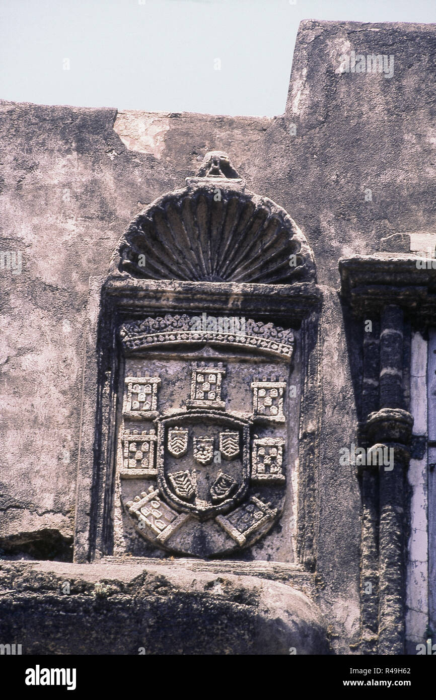 Stone carved entrance of fort Moti Daman, Daman, India, Asia Stock ...