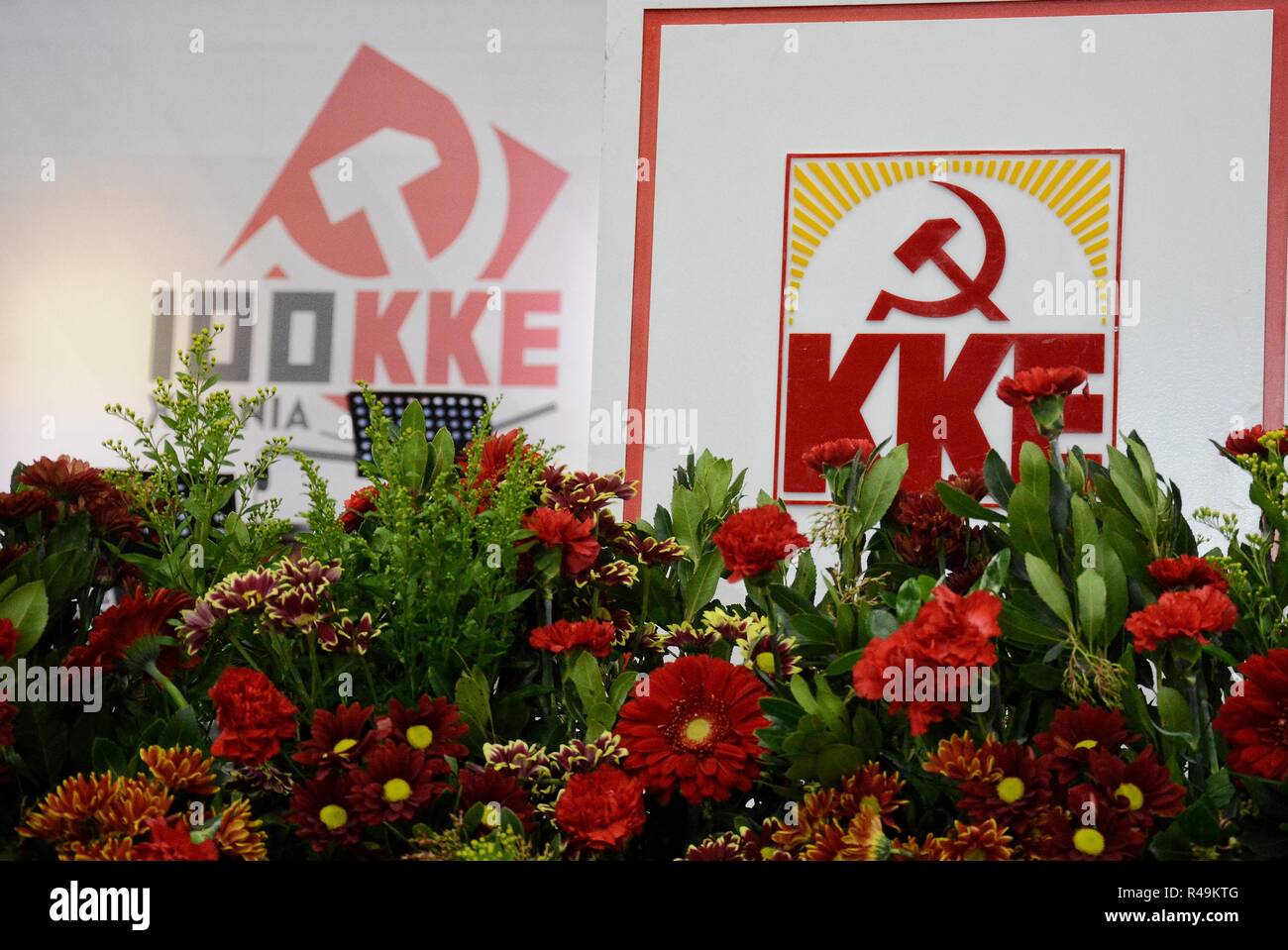 Flowers seen during the event of 100 years anniversary of the Communist ...