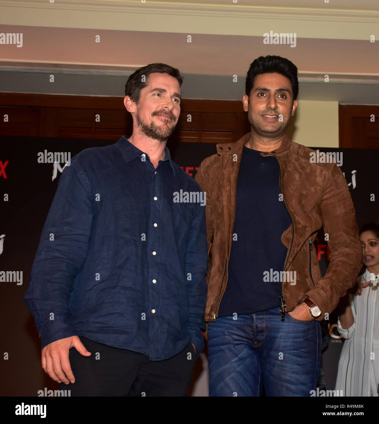 Mumbai, India. 25th Nov, 2018. Actrors Christian Bale and Abhishek ...
