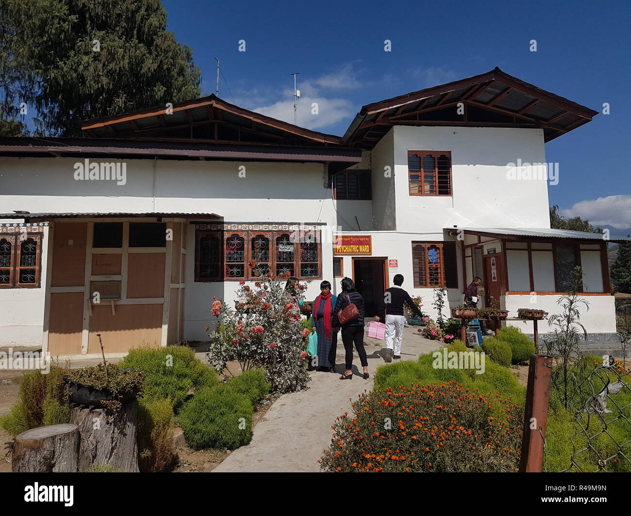 15 October 2018, Bhutan, Thimphu: The entrance of the psychiatric ward ...