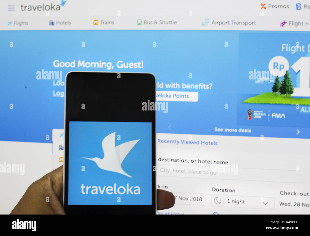 Jakarta, Capital of Jakarta, Indonesia. 26th Nov, 2018. Online travel ...