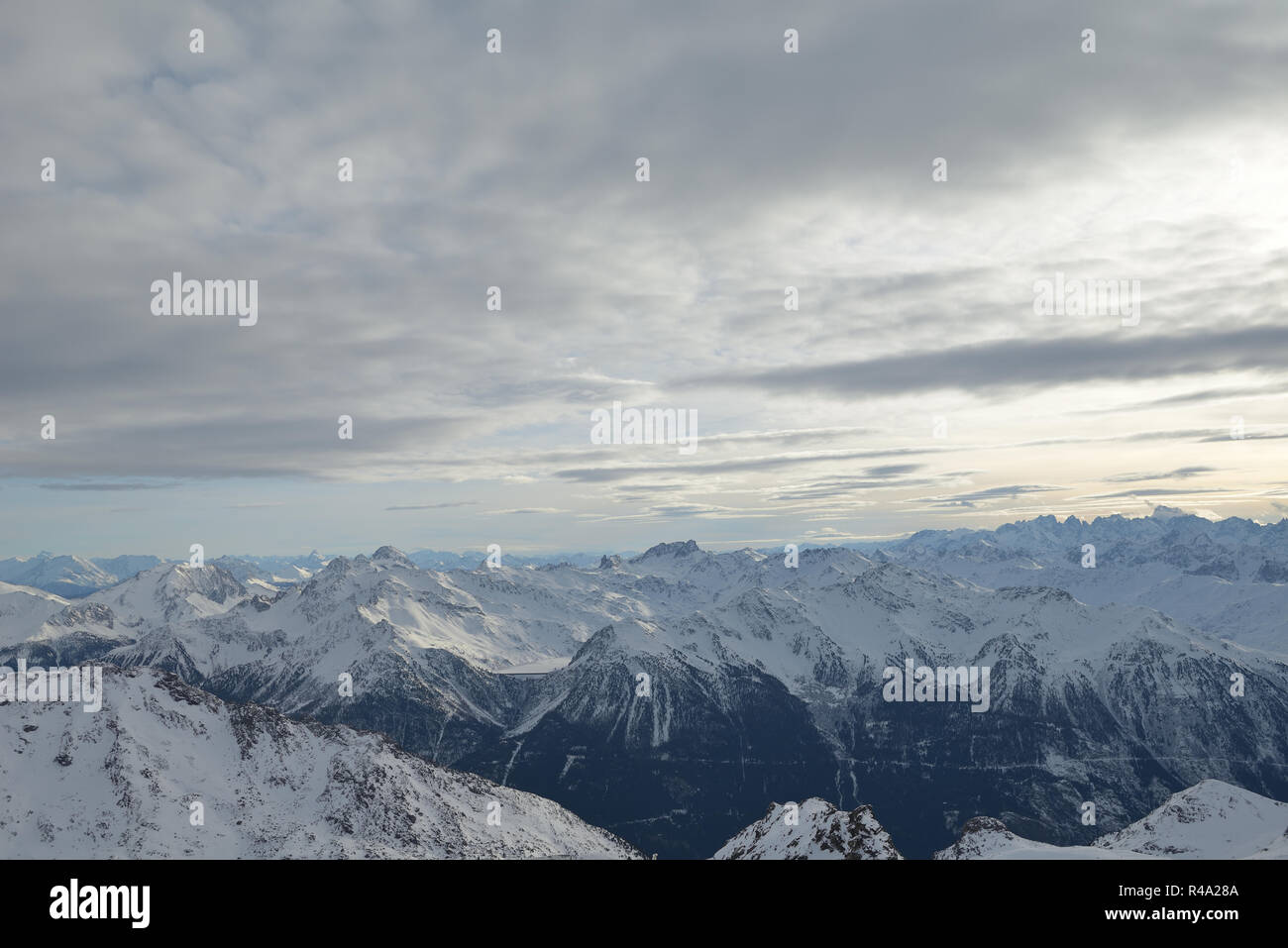 winter mountains beautiful alpine panoramic view of fresh snow capped ...