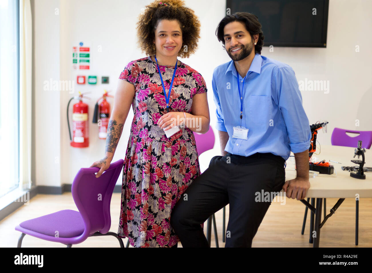 Two female teachers classroom hi-res stock photography and images - Alamy