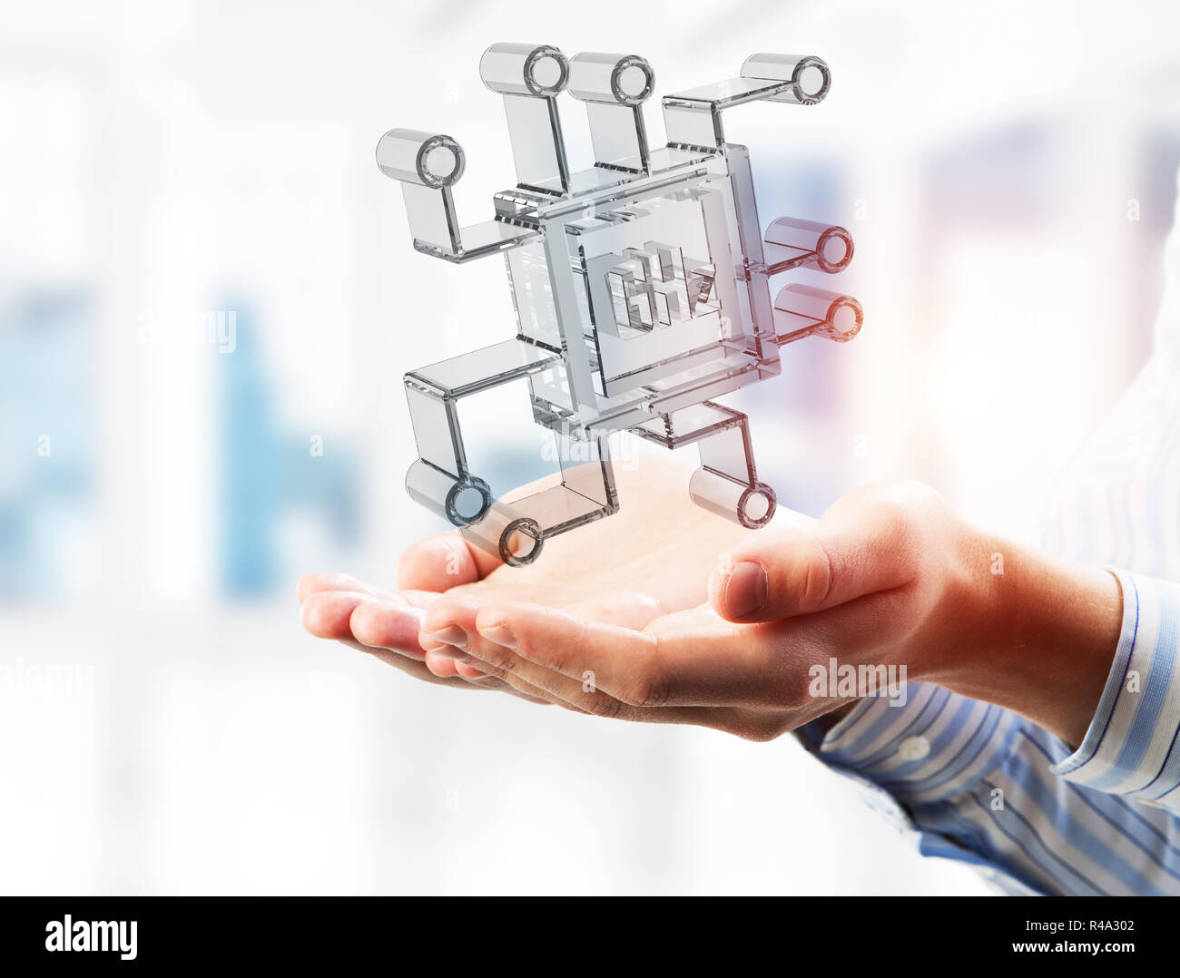 Computing and innovation concept with chip icon. Mixed media Stock ...