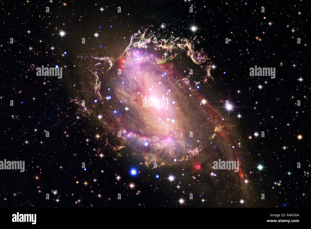 Incredibly beautiful galaxy somewhere in deep space. Science fiction ...