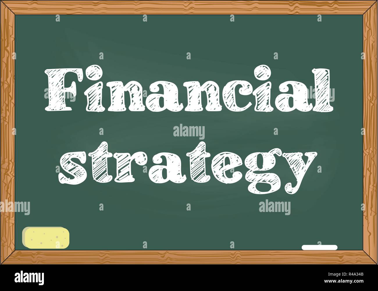 Financial strategy chalkboard notice Vector illustration for design ...