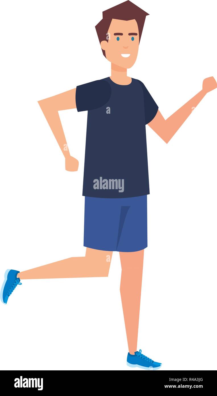 athletic man running character vector illustration design Stock Vector ...