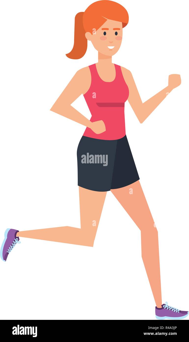 athletic woman running character vector illustration design Stock ...