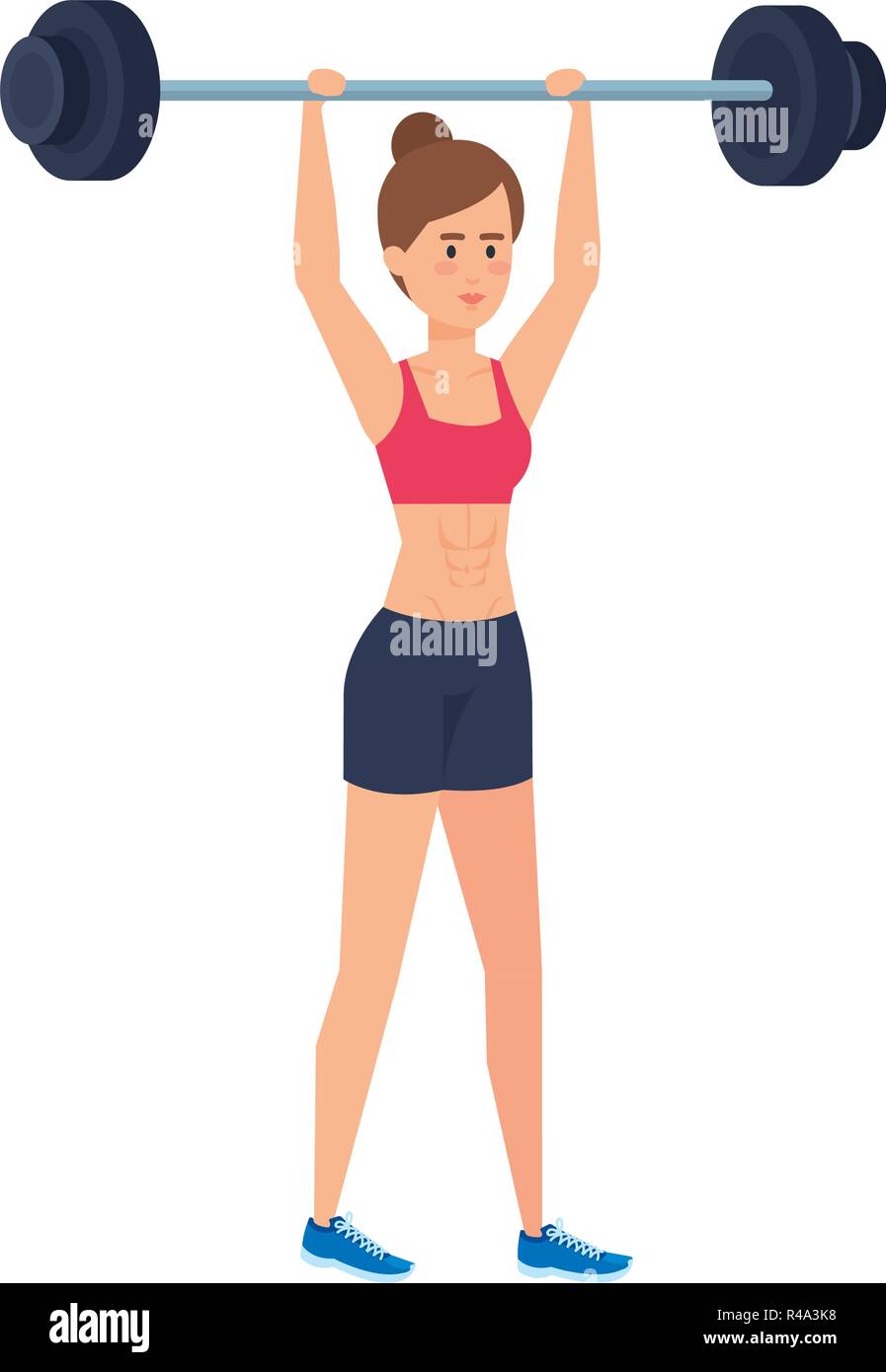 strong woman lifting weight vector illustration design Stock Vector ...