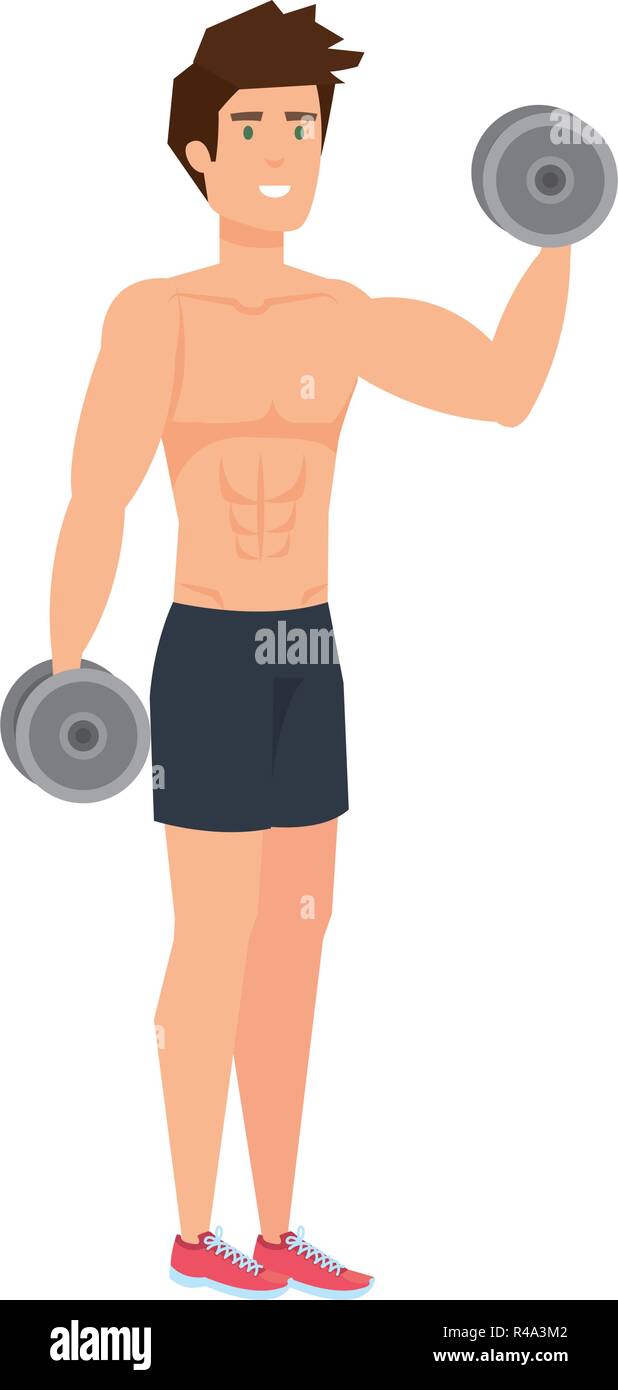 strong man lifting weight vector illustration design Stock Vector Image ...