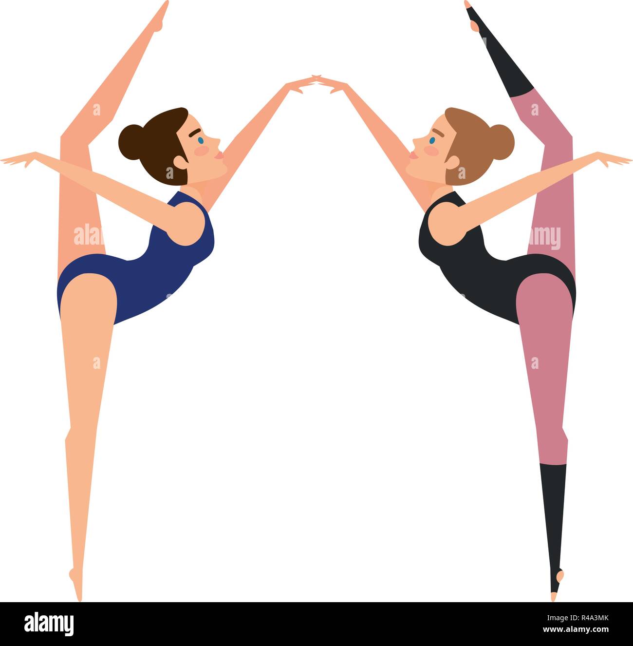 girls practicing exercice character vector illustration design Stock ...