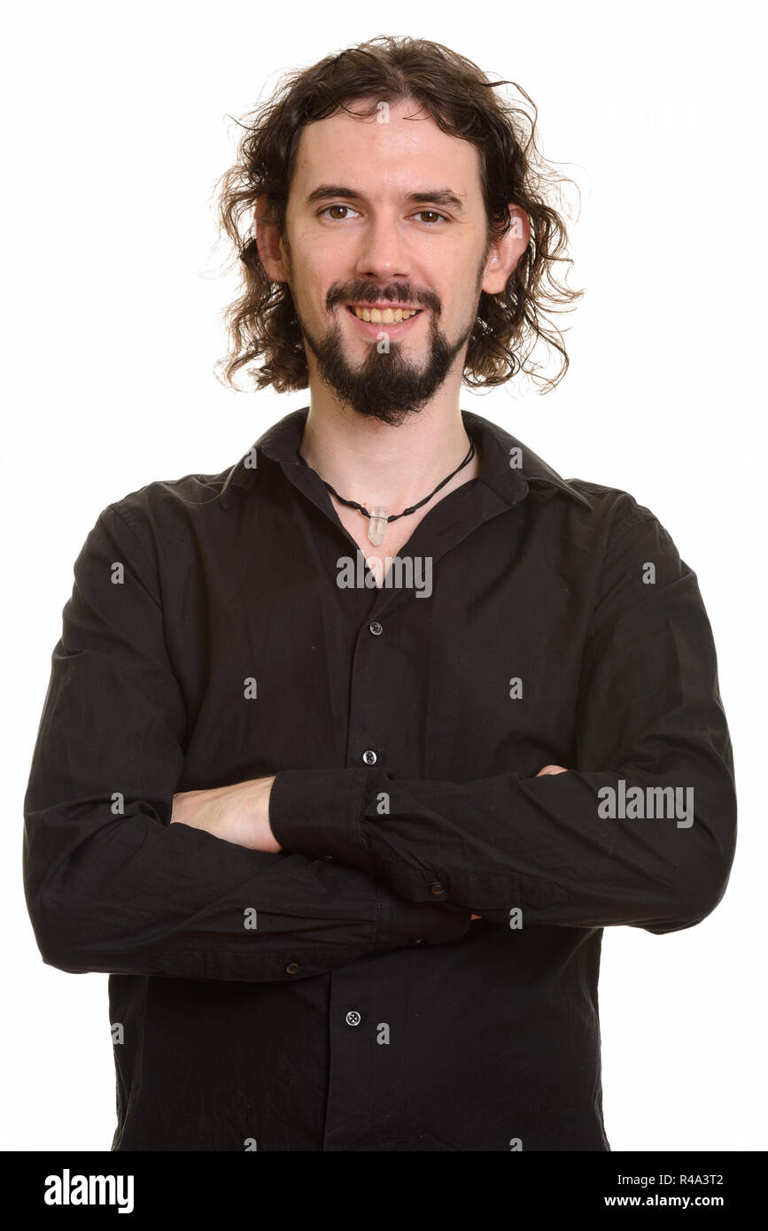 Happy man with arms crossed hi-res stock photography and images - Alamy