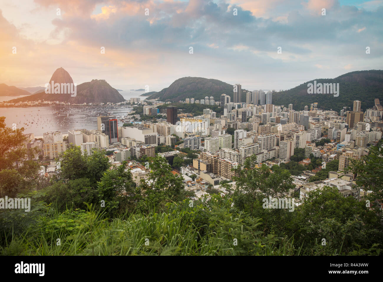 Rio De Janeiro, Brazil . View of the city through the bay Stock Photo ...
