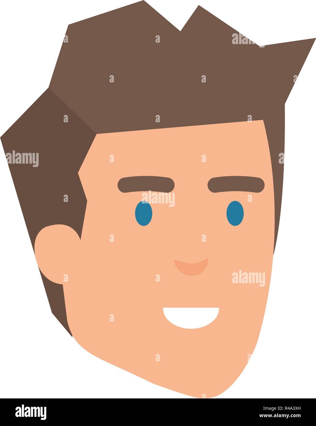 young man head avatar character vector illustration design Stock Vector ...