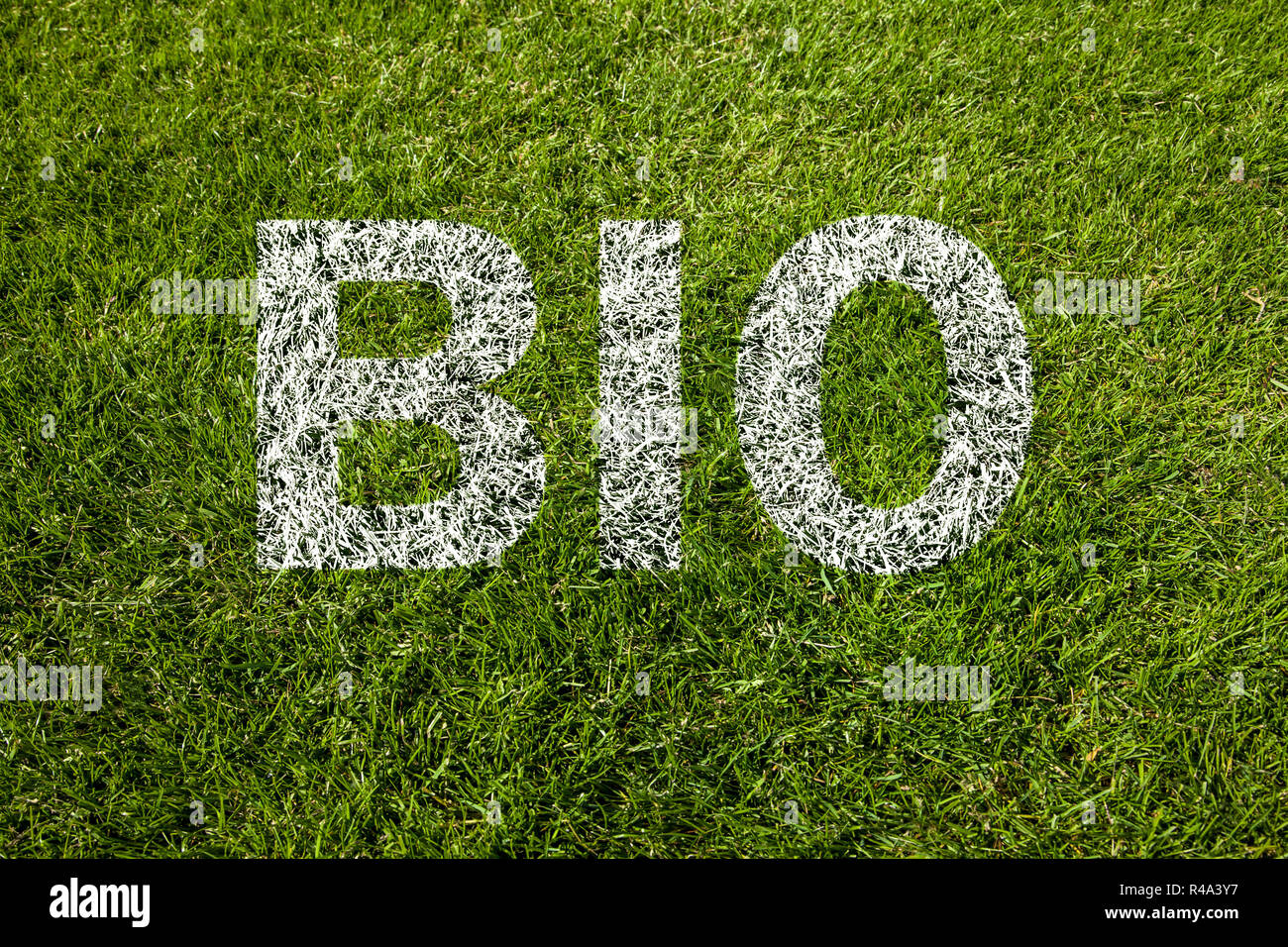 bio text written on grass Stock Photo - Alamy