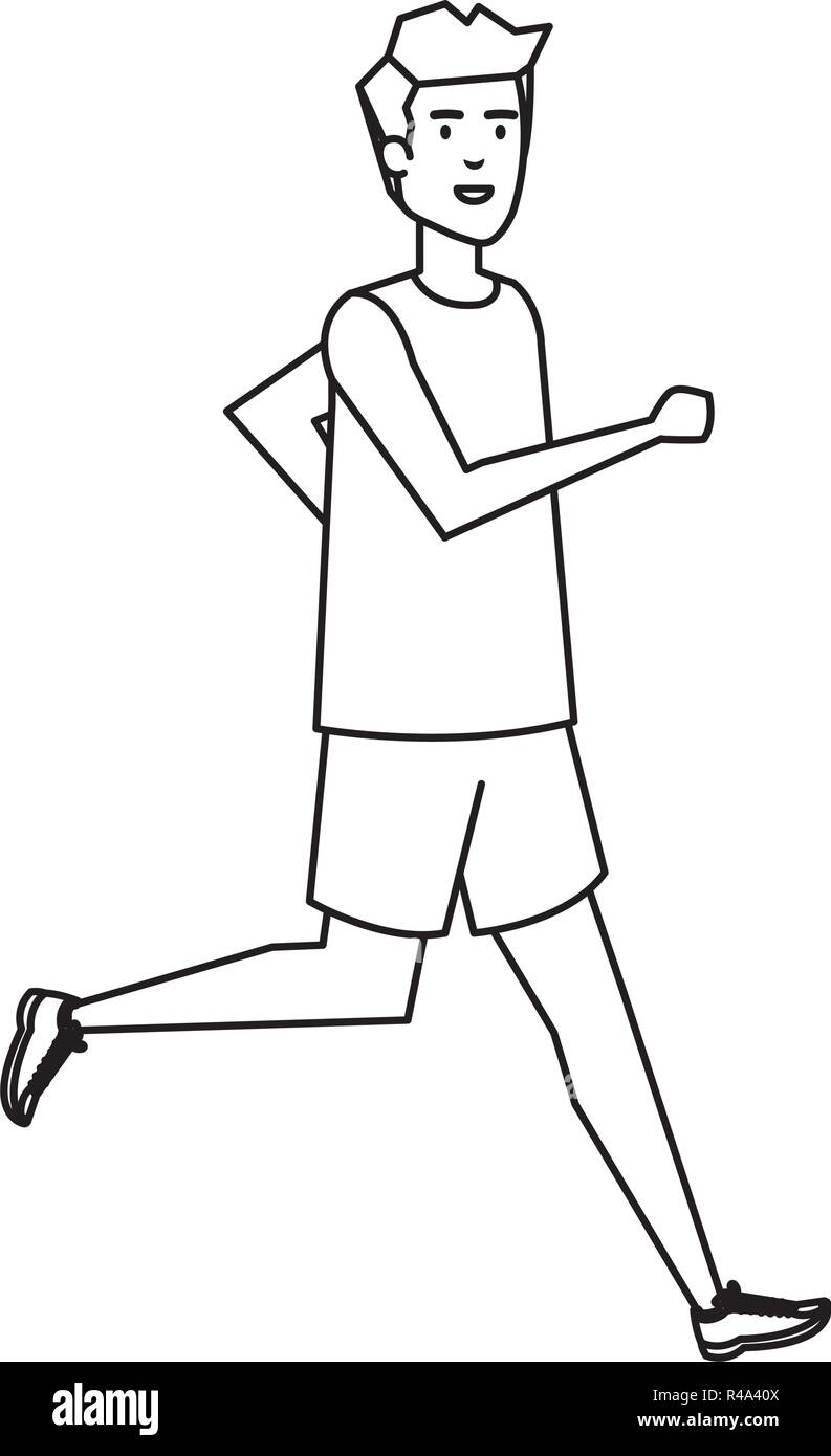 athletic man running character vector illustration design Stock Vector ...