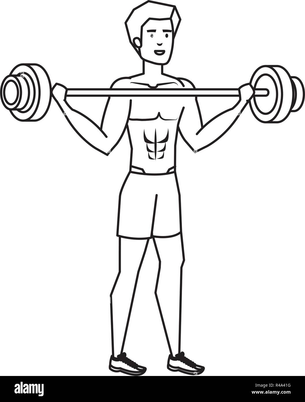 strong man lifting weight vector illustration design Stock Vector Image ...