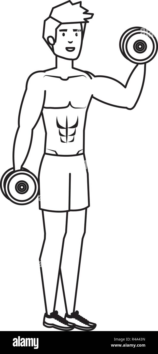 strong man lifting weight vector illustration design Stock Vector Image ...