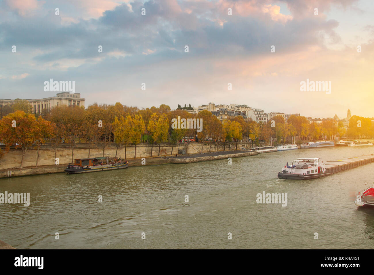 the river Seine flows through Paris. France Stock Photo - Alamy