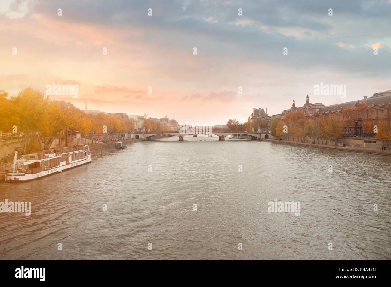 the river Seine flows through Paris. France Stock Photo - Alamy