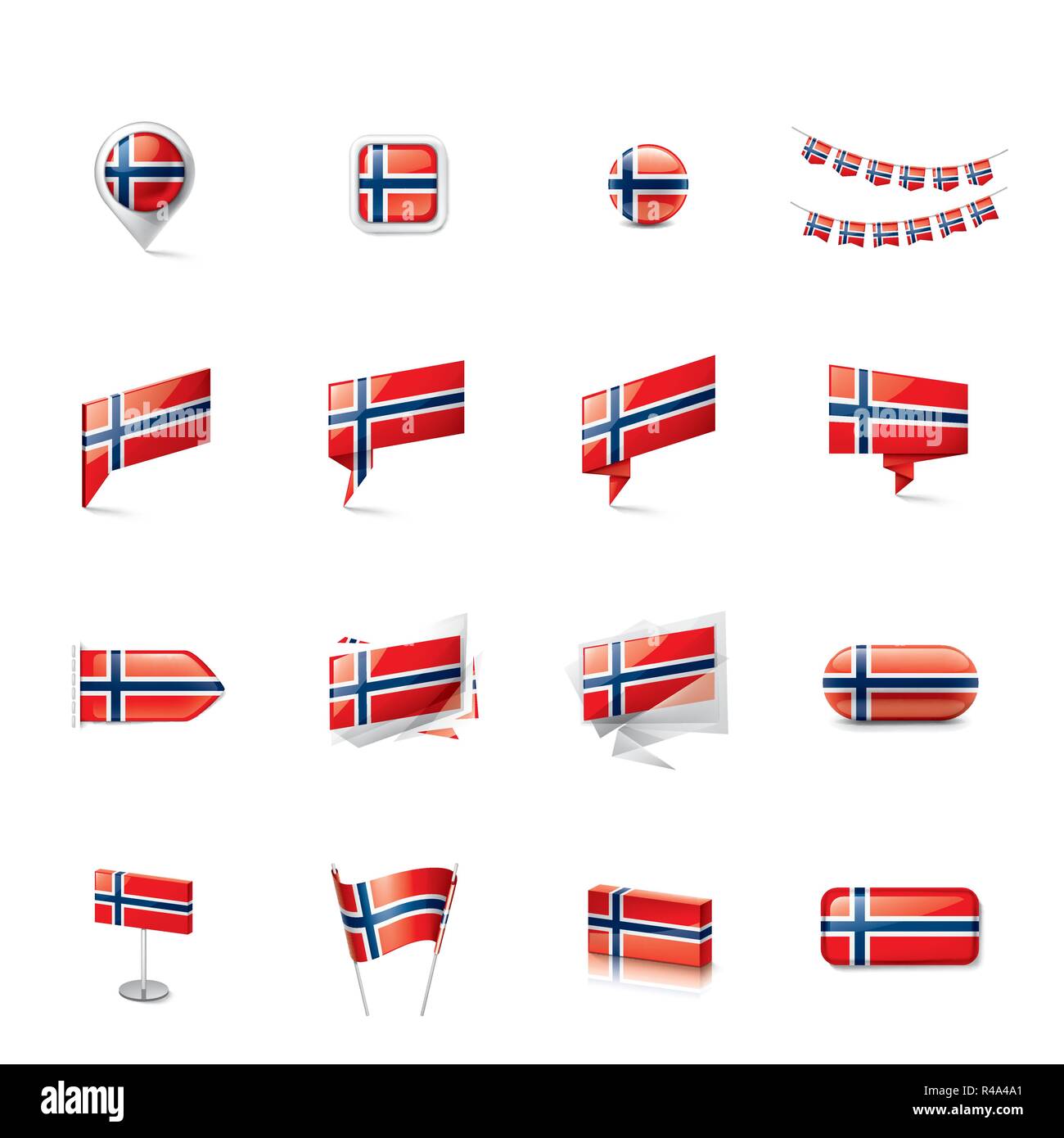 Norway flag, vector illustration on a white background Stock Vector ...