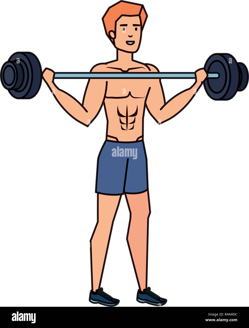strong man lifting weight vector illustration design Stock Vector Image ...