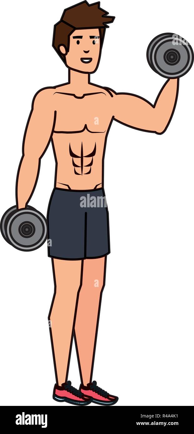 strong man lifting weight vector illustration design Stock Vector Image ...