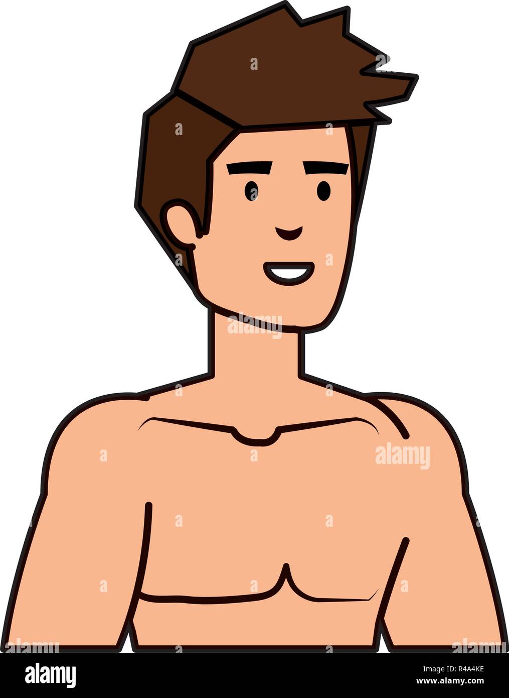 athletic man shirtless character vector illustration design Stock ...