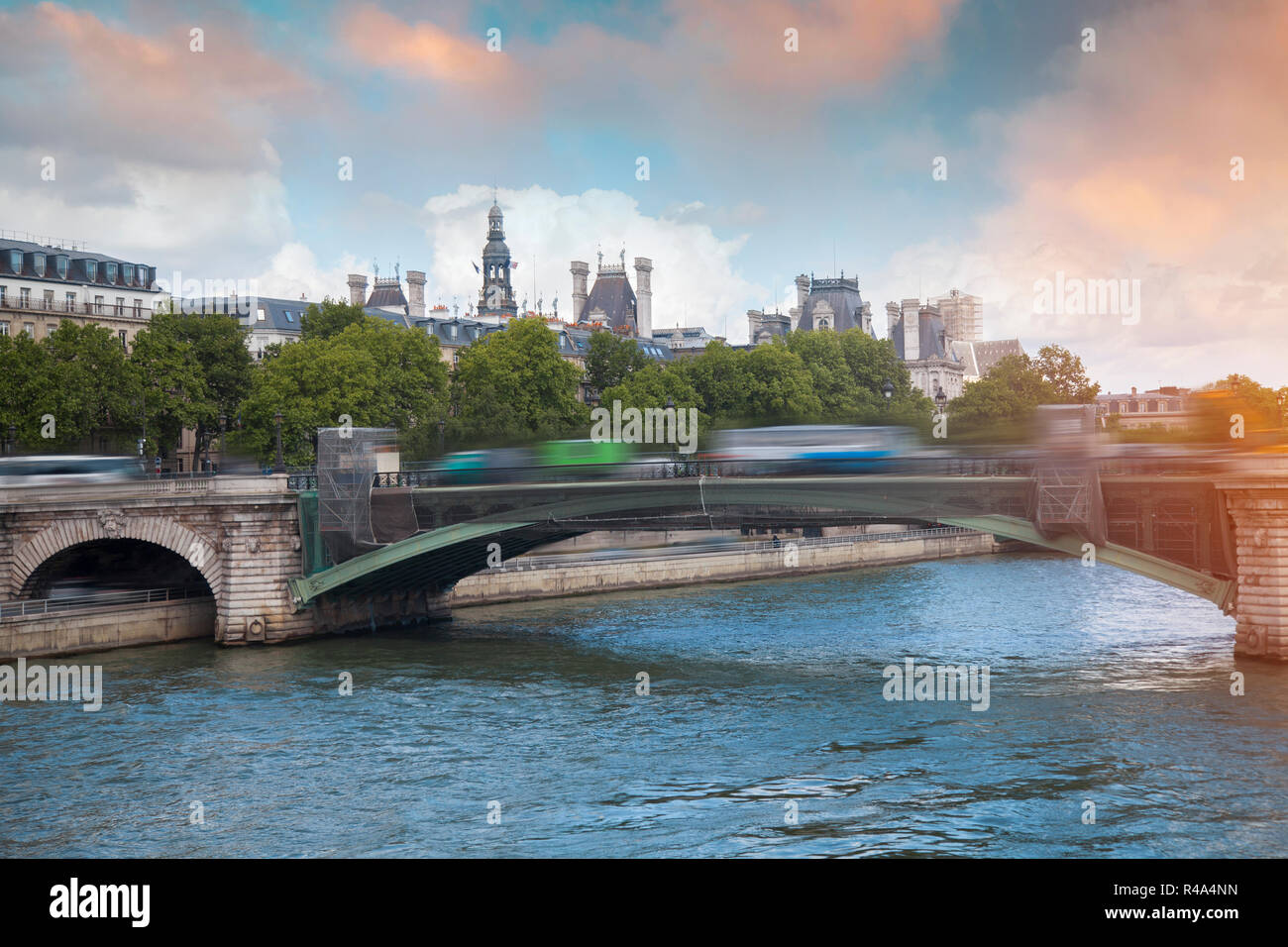 the river Seine flows through Paris. France Stock Photo - Alamy