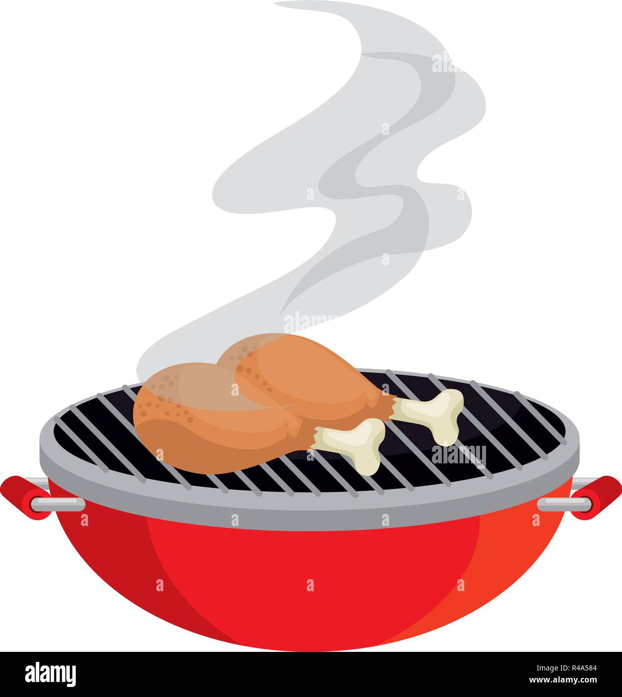 oven grill with chicken thighs vector illustration design Stock Vector ...
