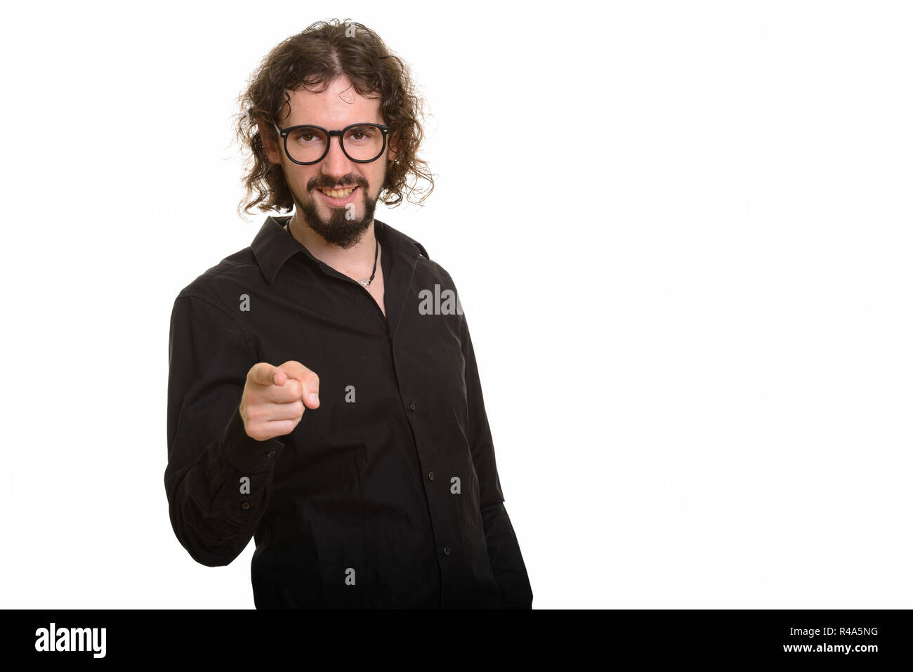 Happy handsome man pointing camera hi-res stock photography and images ...