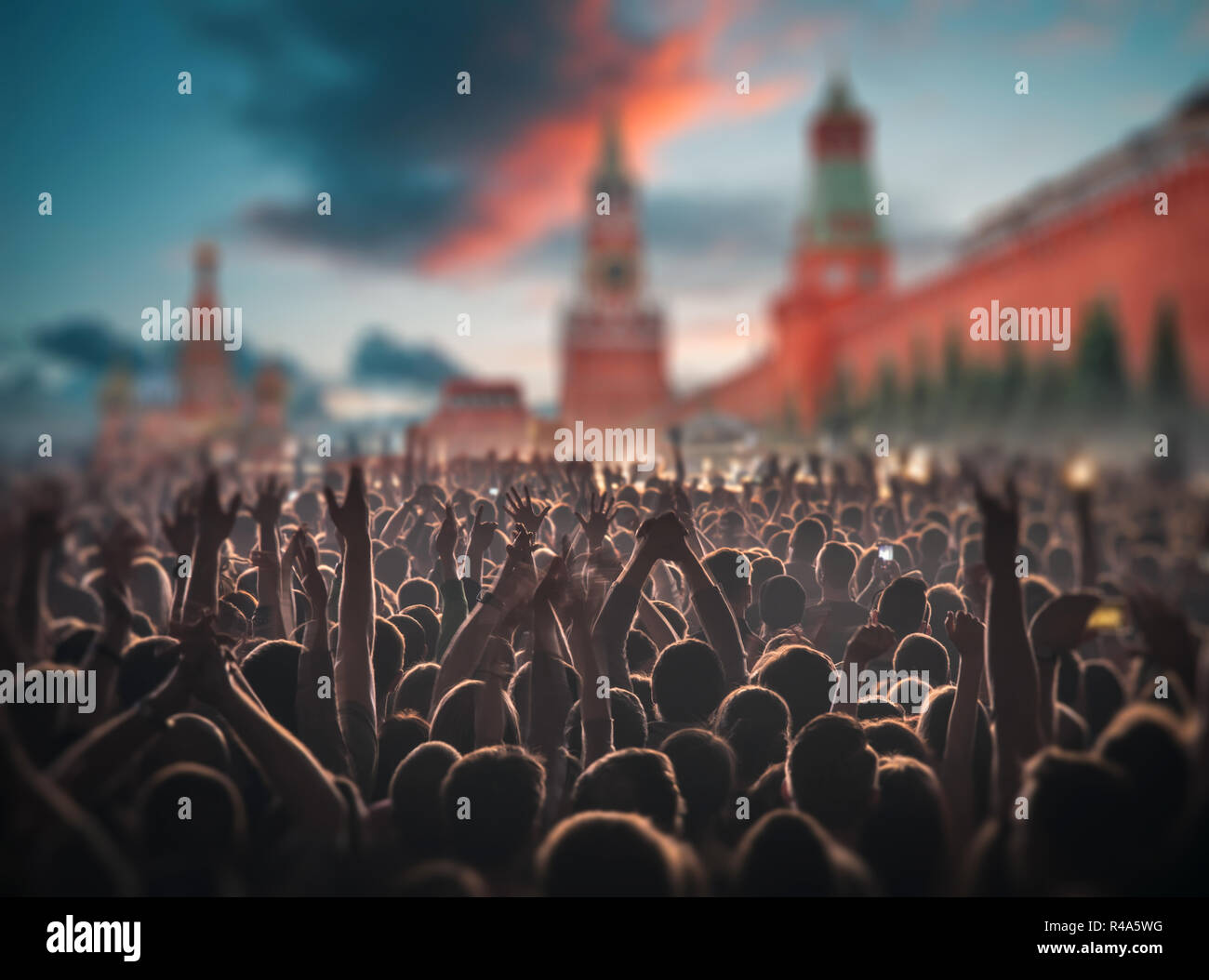 concert on Red Square in Moscow. A large collection of people Stock ...