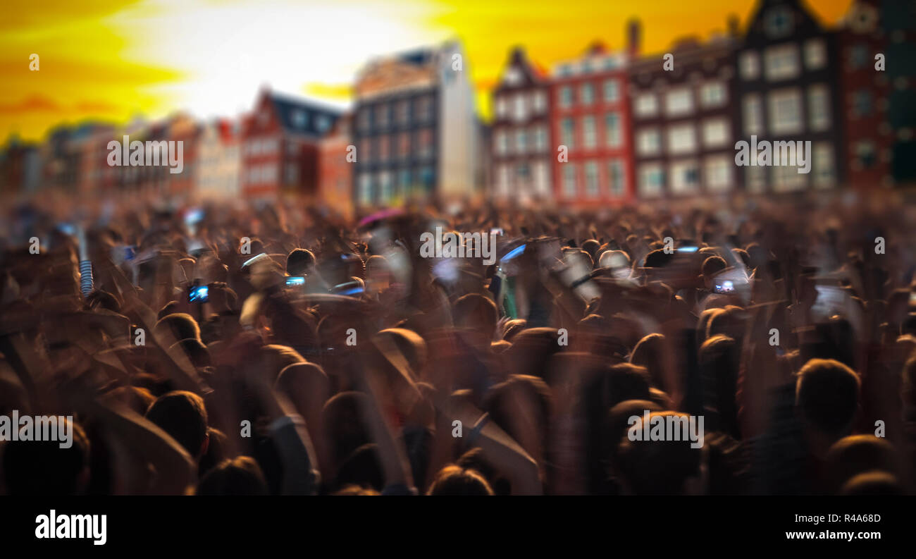 concert in Amsterdam. A crowd of people celebrating a holiday Stock ...