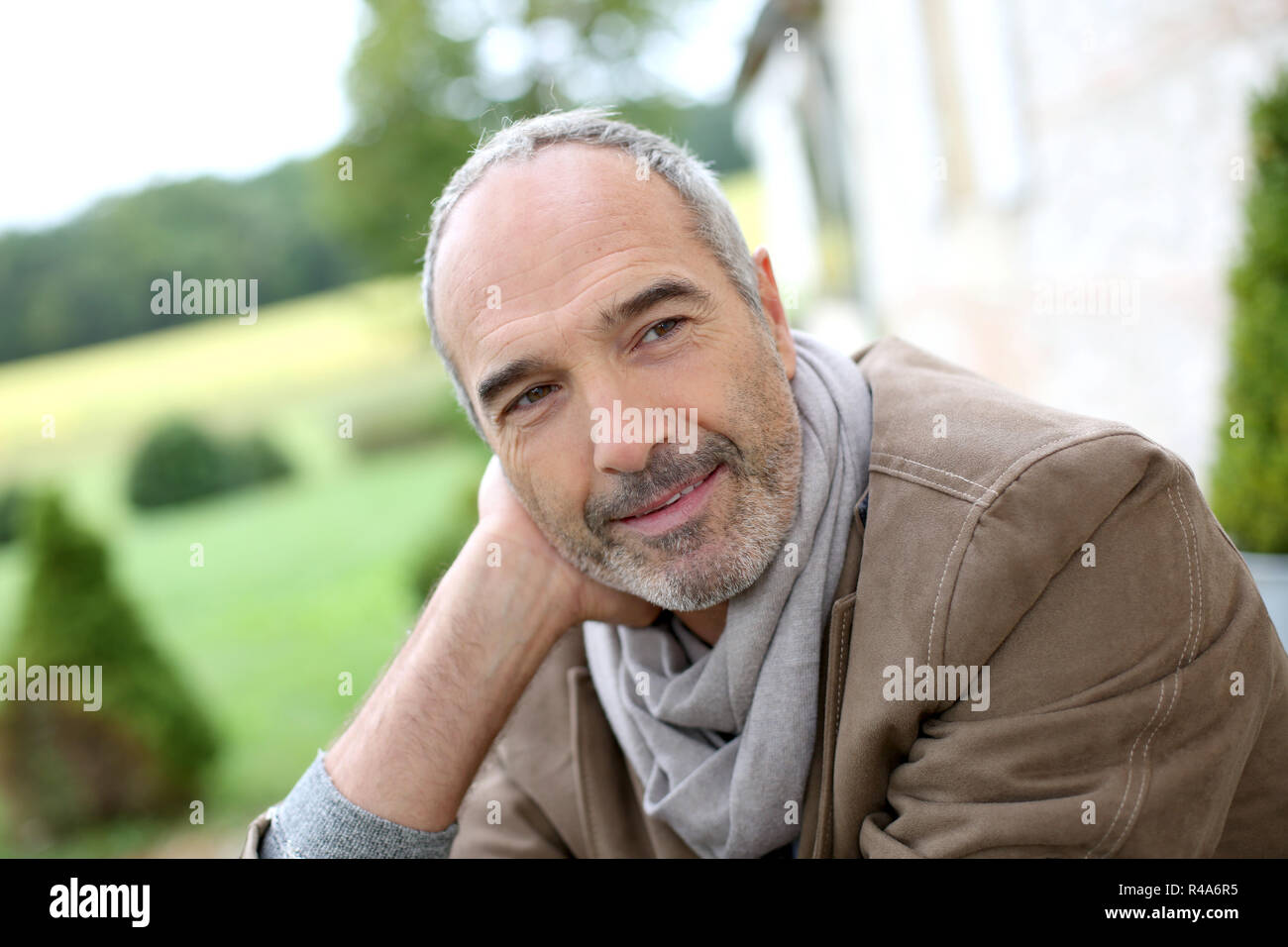 Portrait of handsome 50-year-old man Stock Photo - Alamy