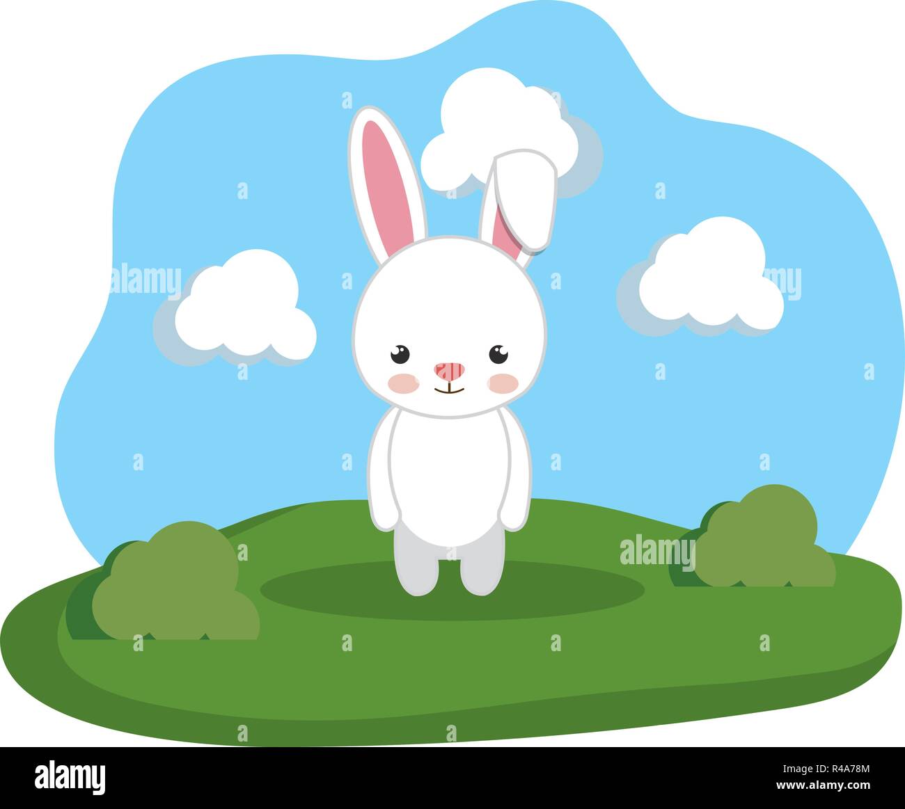 cute rabbit in the camp vector illustration design Stock Vector Image ...