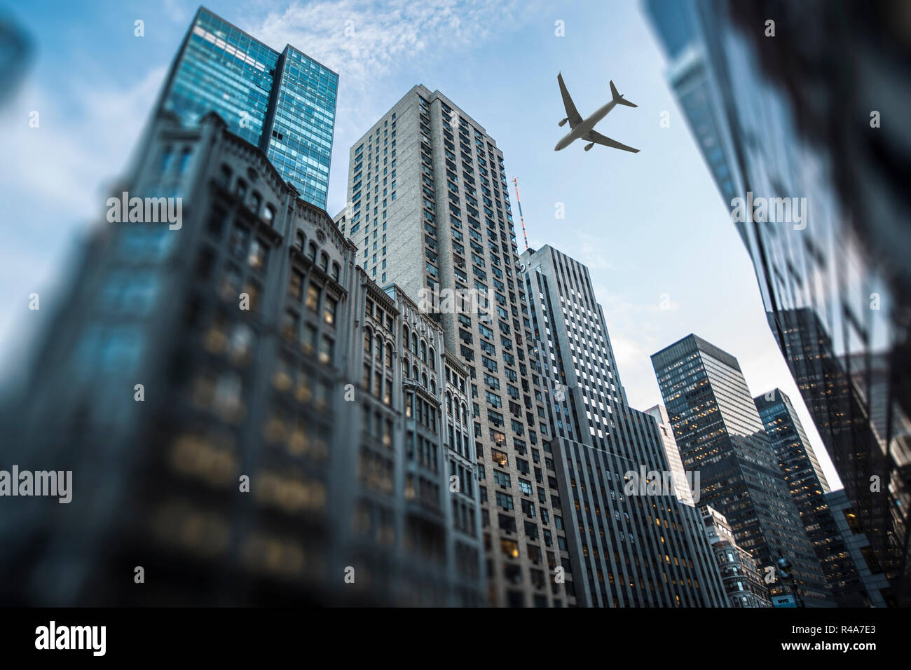Silhouette airplane flying over city hi-res stock photography and ...