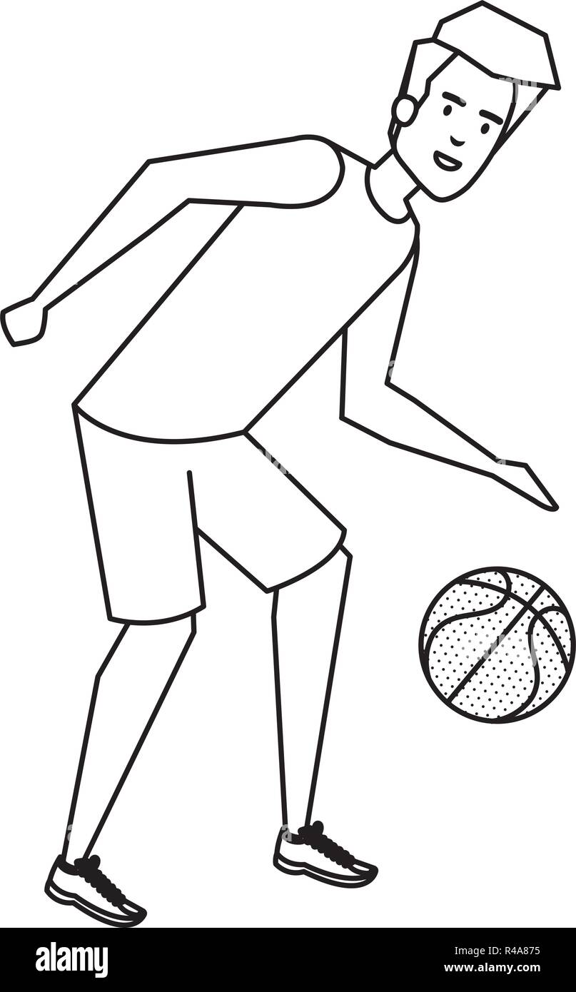 Practicing basketball Stock Vector Images - Alamy