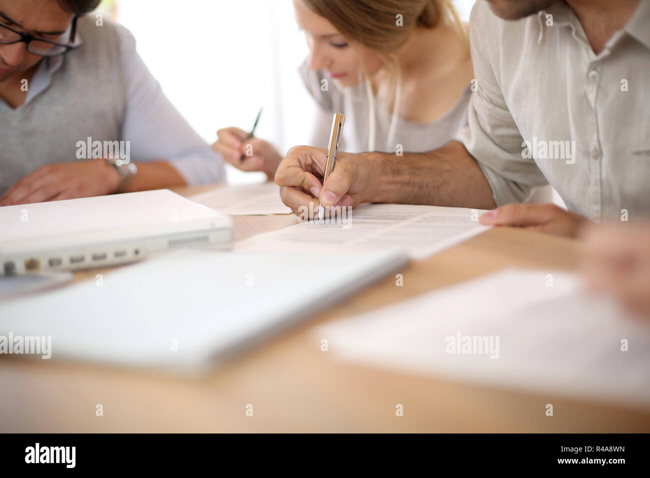 Closeup of form being filled Stock Photo - Alamy