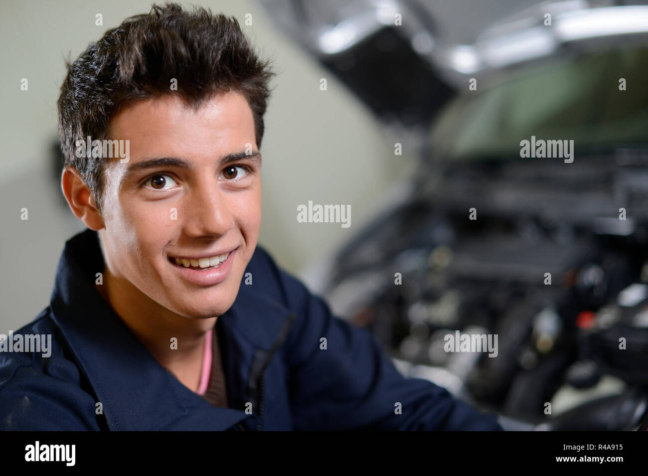 Portrait of student in auto mechanics Stock Photo - Alamy